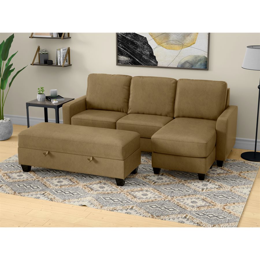 CHOFA W / DROP DOWN TABLE, USB & USB-C - MOCHA PU