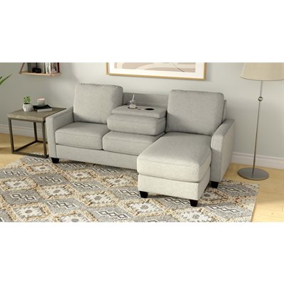 CHOFA W / DROP DOWN TABLE, USB & USB-C -GREY